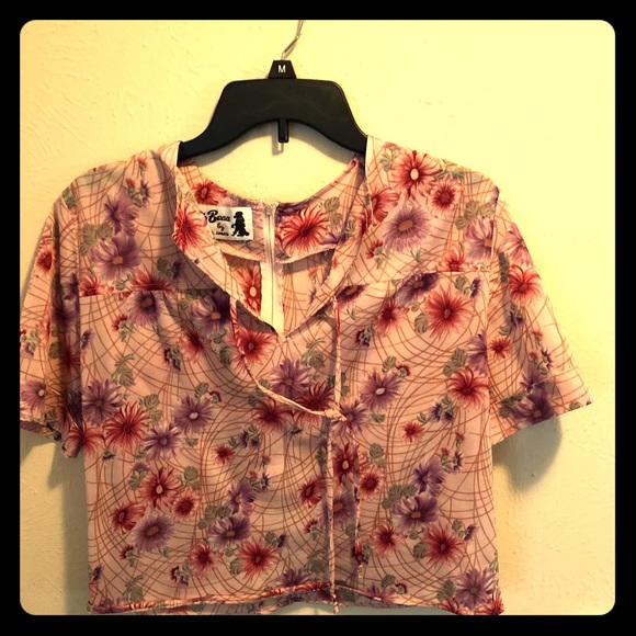 Tops | Vintage Flowery Blouse | Poshmark